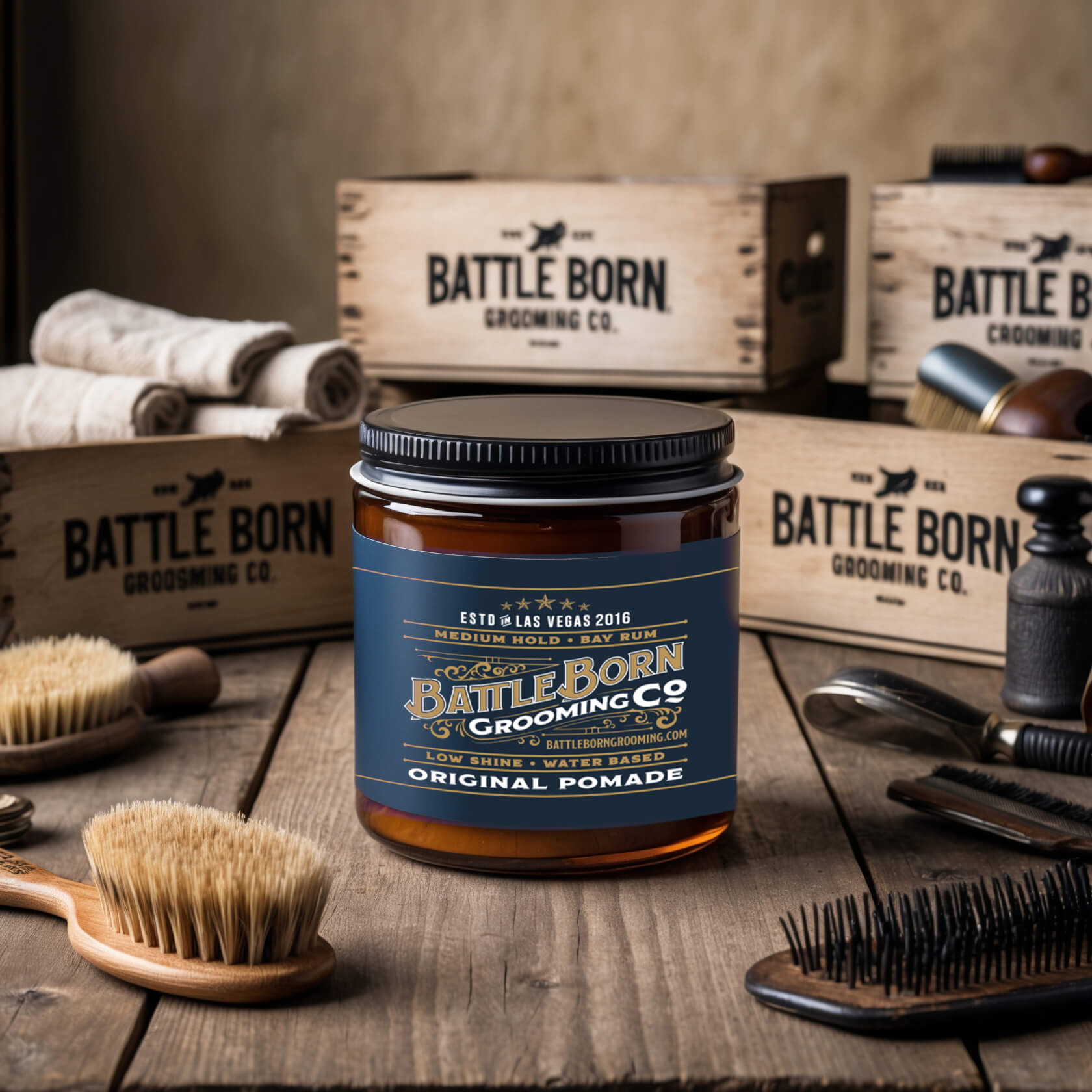 Original Pomade (Bay Rum, 4 oz) | Battle Born Grooming Co.